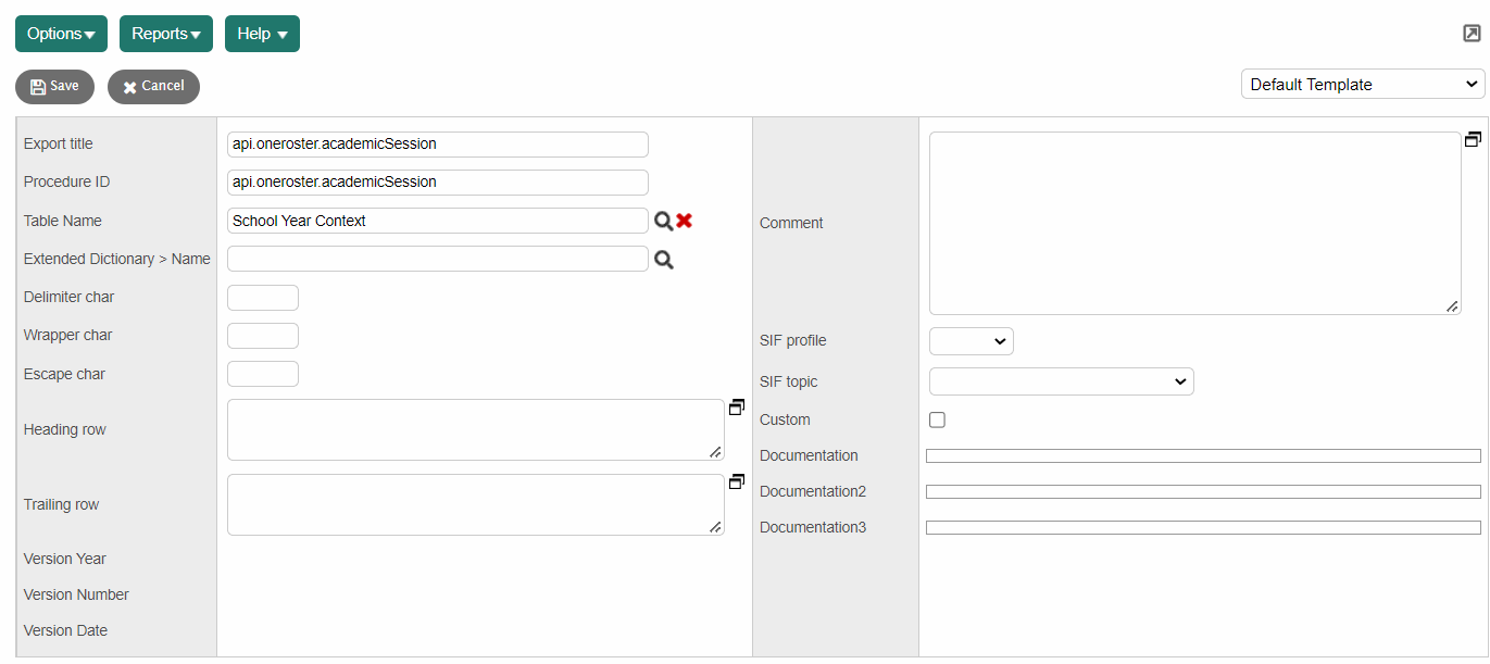 Define Export Formats